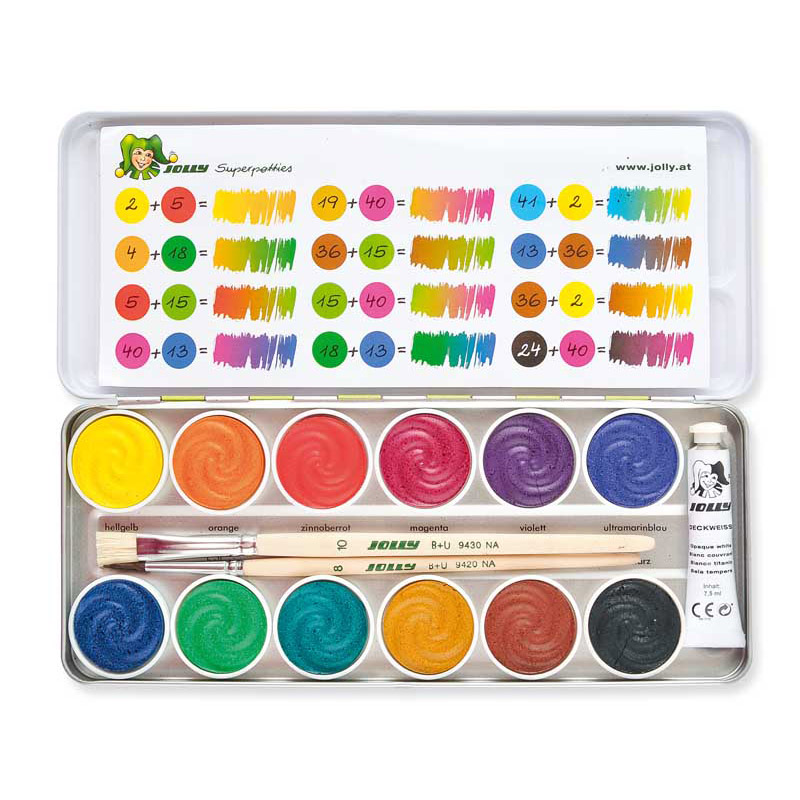 Deckfarbenkasten Supertabs 12 Farben