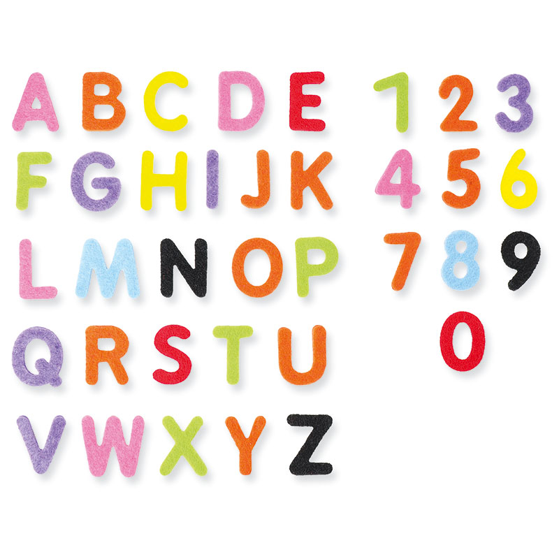 Filz Sticker - Buchstaben & Zahlen,